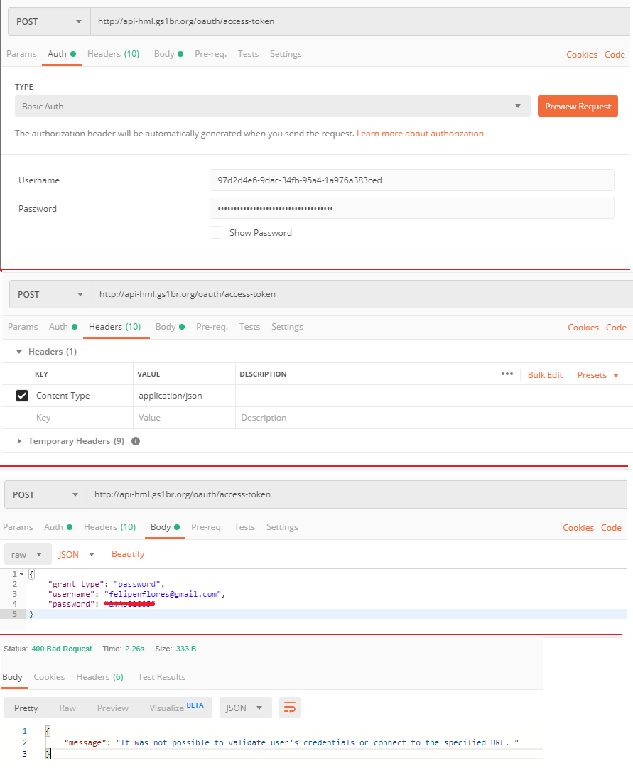Dificuldade com access token | GS1 Developers