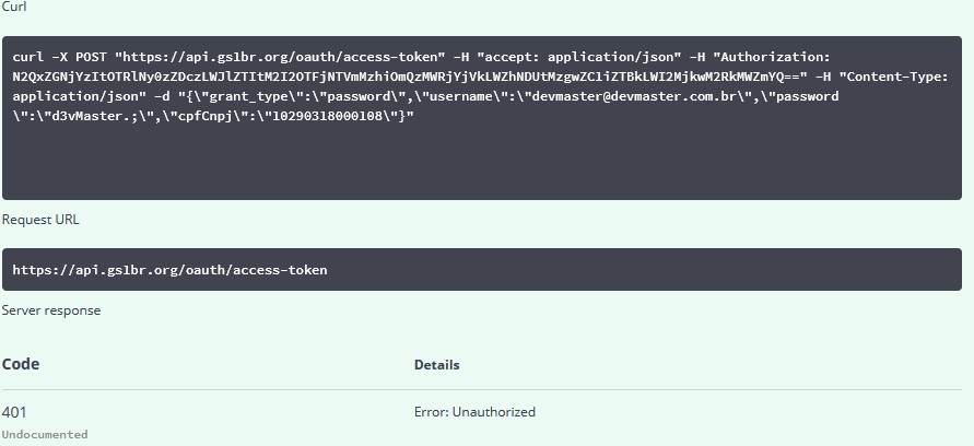 Erro 401 Ao Consumir A Api Oauth2 Gs1 Developers